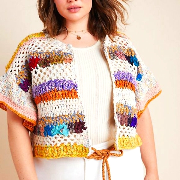 Anthropologie | Jackets & Coats | Anthropologie Hand Crochet Mia ...